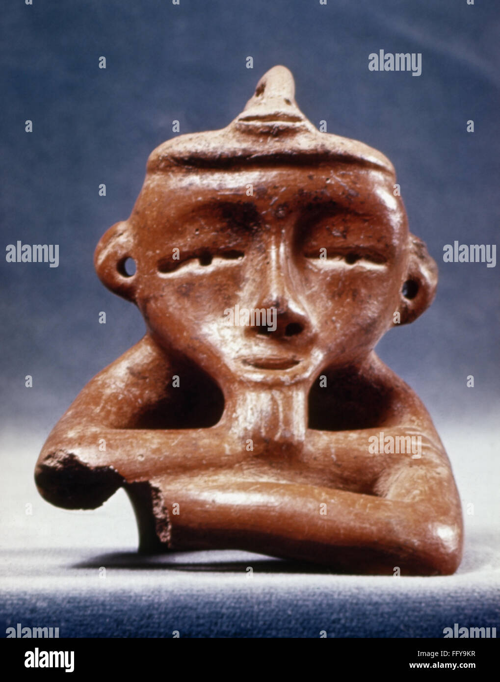 GUATEMALA: MAYAN FIGURE. /nHead of a bearded man, from a Mayan figure ...