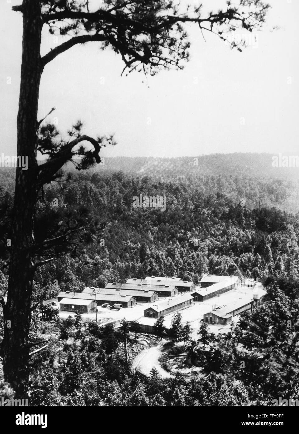 NEW DEAL: C.C.C., c1937. /nA Civilian Conservation Corps camp at ...