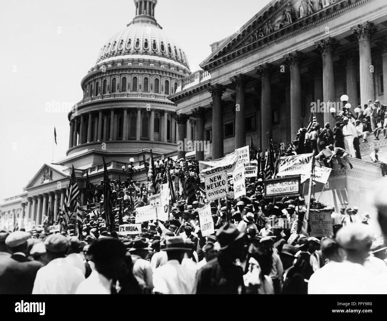BONUS ARMY, 1932. /nThe 'Bonus Brigade' of World War I veterans ...