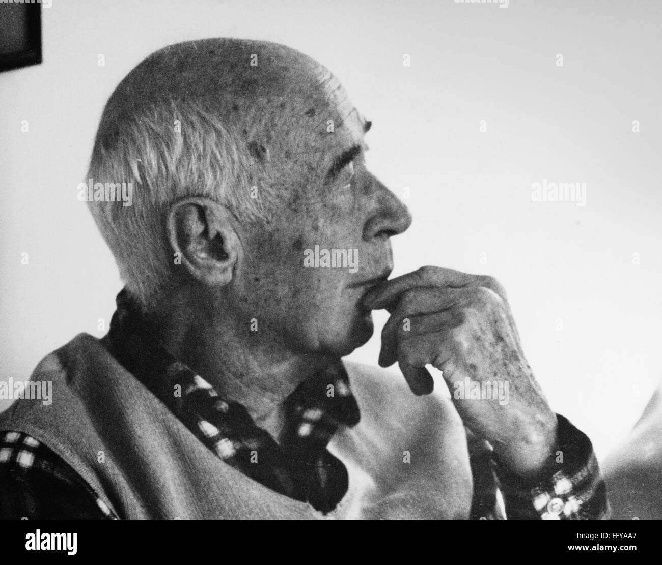 HENRY MILLER (1891-1980). /nAmerican writer. Photographed at his home ...