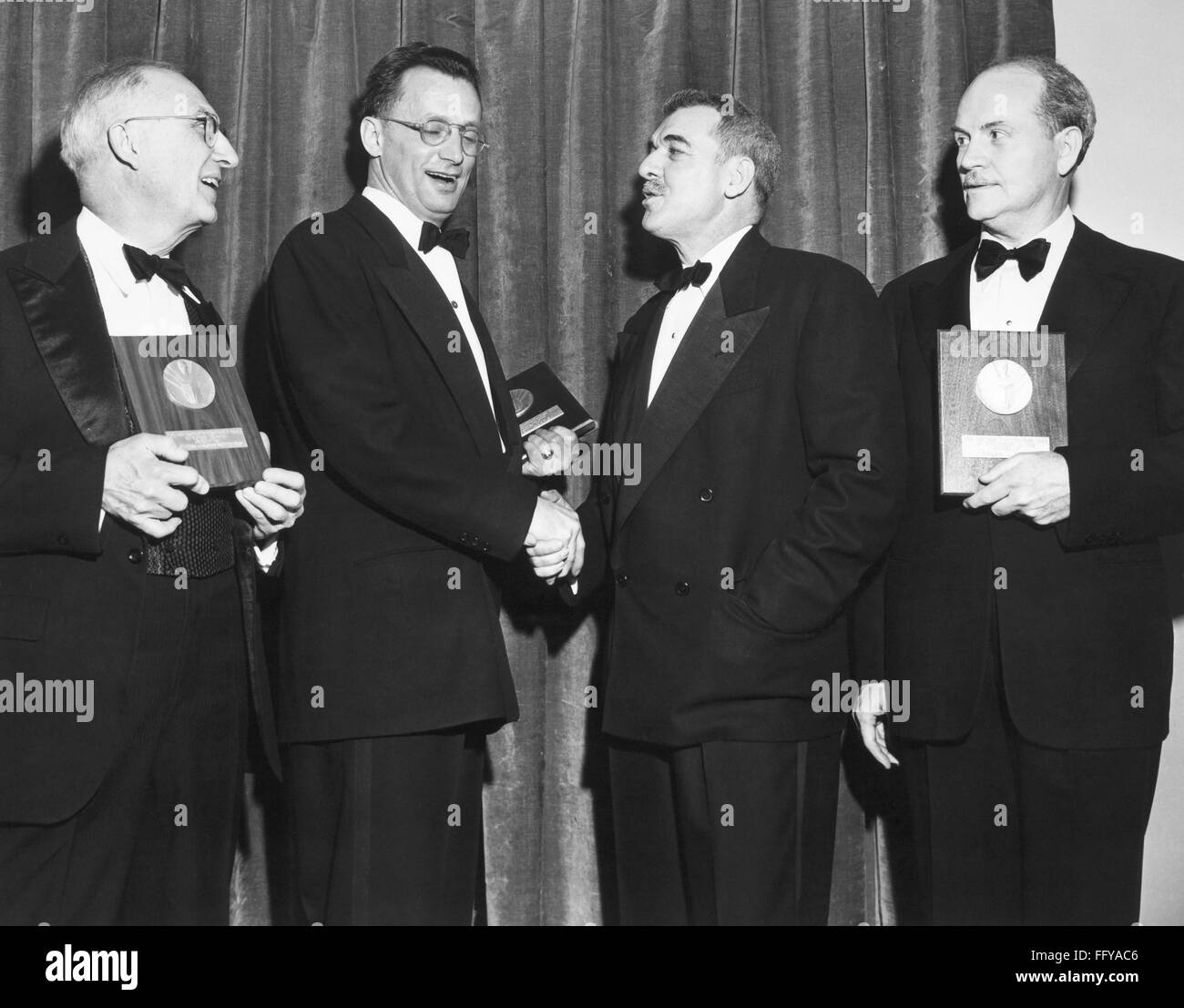 NELSON ALGREN (1909-1981). /nAmerican writer. Algren (second from left ...