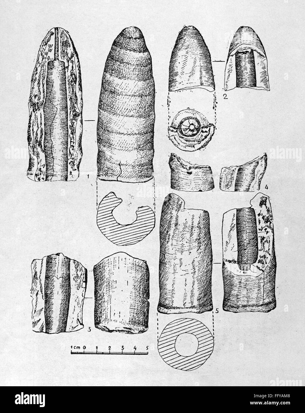 NEOLITHIC PHALLUS FIGURES. /nDiagram illustrating clay phallic figures ...