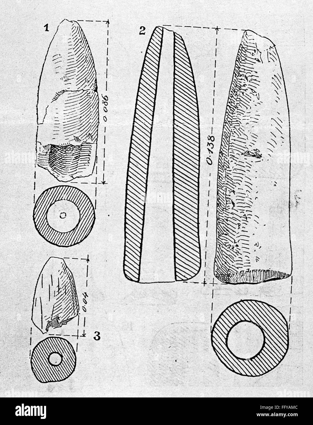 NEOLITHIC PHALLUS FIGURES. /nDiagram illustrating clay phallic figures ...