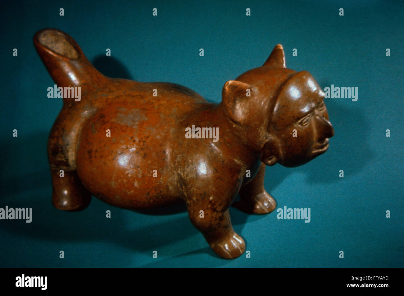 MEXICO: COLIMA DOG. /nClay figure of a dog with a human face. By the ...