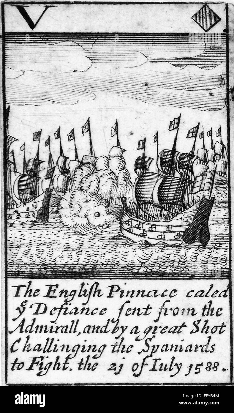 SPANISH ARMADA, 1588. /n'The English Pinnace called ye Defiance sent ...