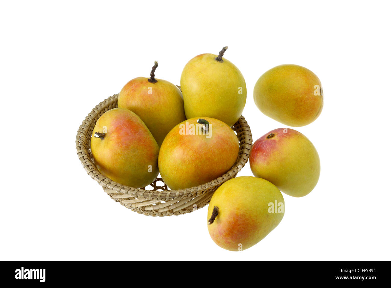 Basket of mangoes Cut Out Stock Images & Pictures - Alamy