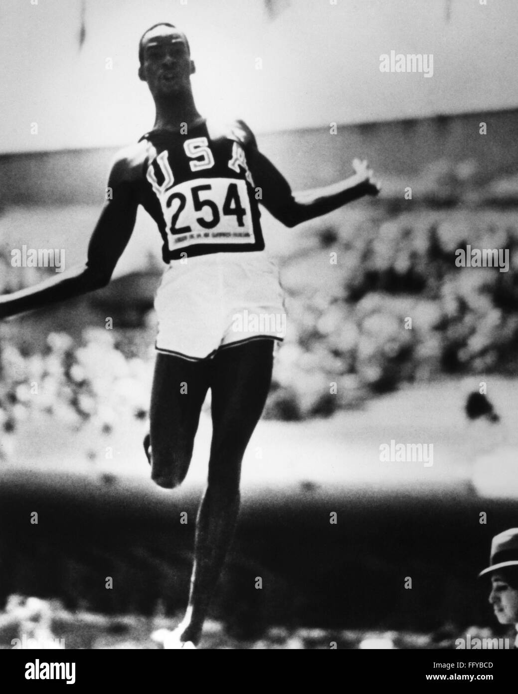 ROBERT BEAMON (1946- ). /nAmerican athlete. Beamon competing in and ...
