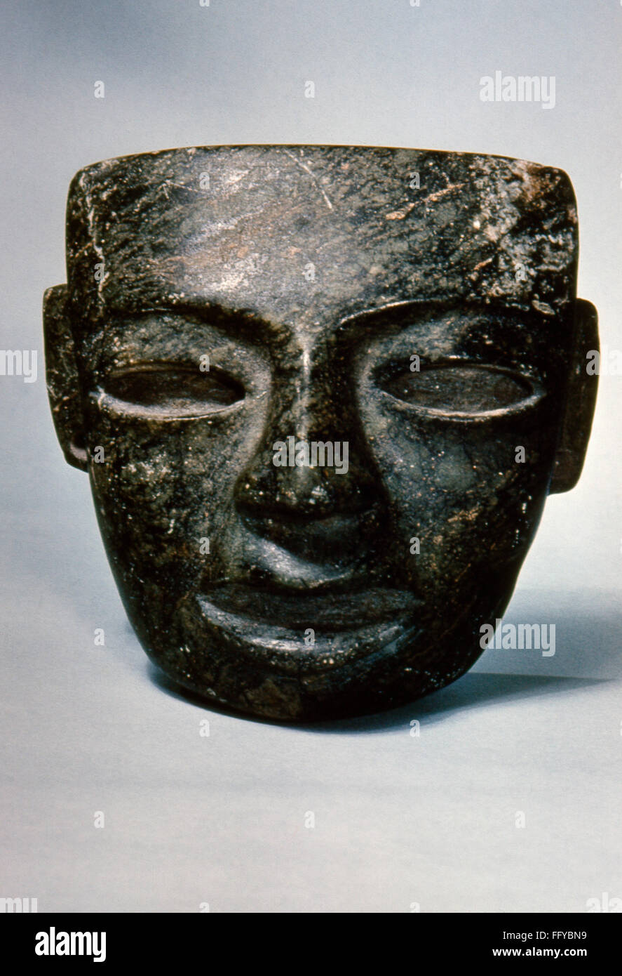MEXICO: TEOTIHUACAN. /nCarved stone funerary mask by the Teotihuacan ...