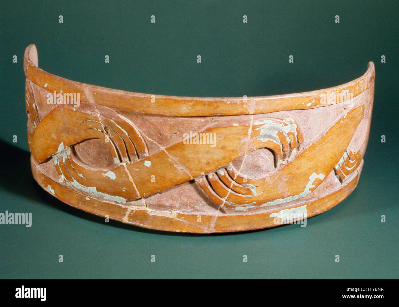 MEXICO: PRE-COLUMBIAN BOWL. /nRelief of intertwined hands on an ...