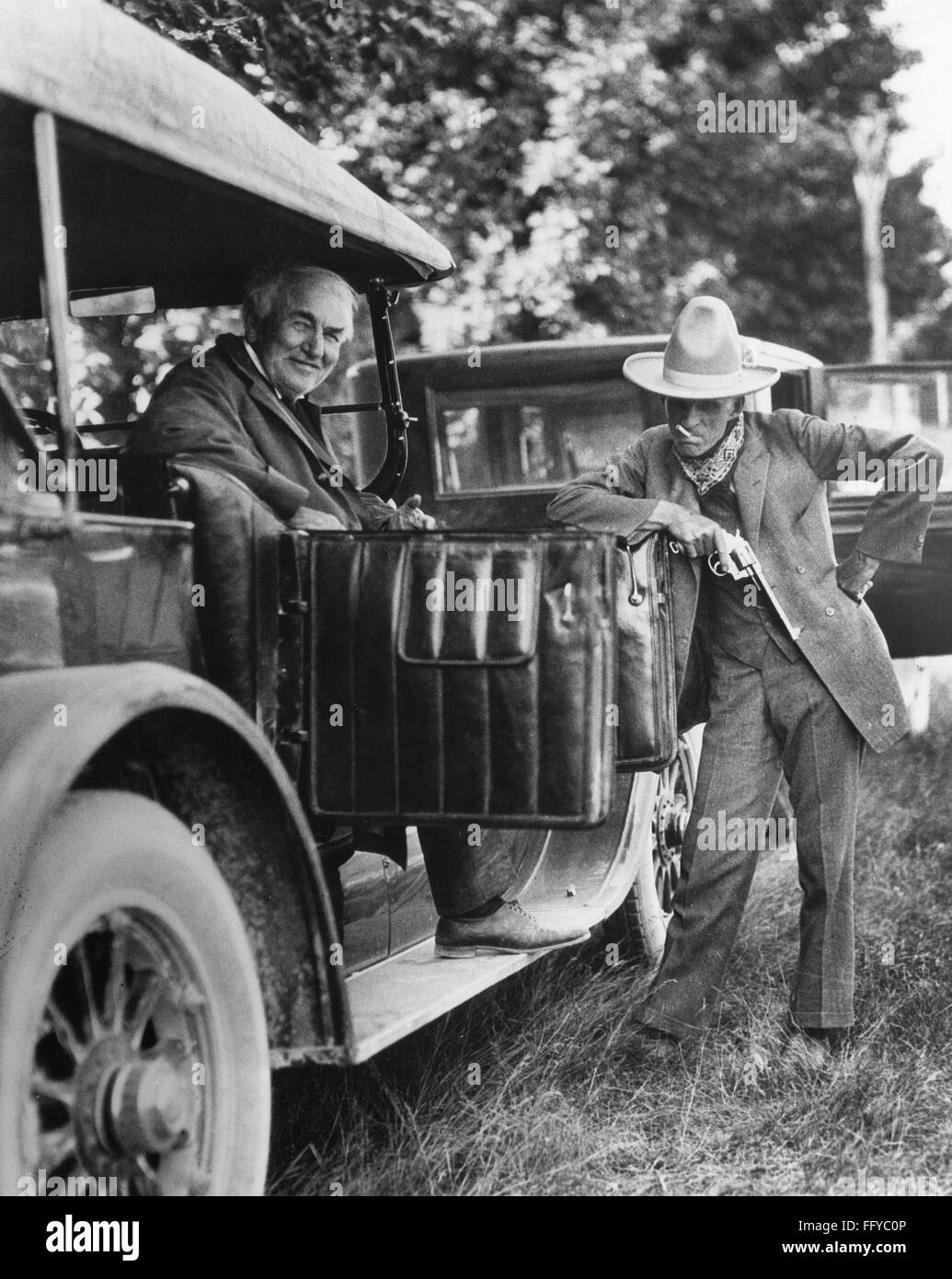 EDISON & FORD, 1923. /nAmerican inventors Thomas Edison (left) and ...