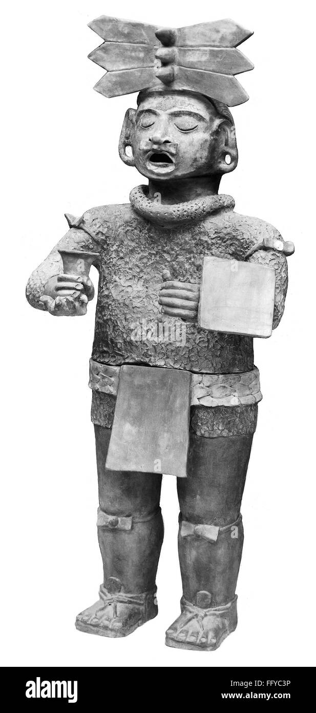 MEXICO: XIPE TOTEC. /nPolychrome terracotta sculpture of the god Xipe ...