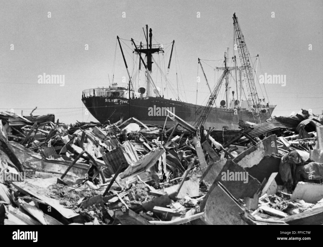MISSISSIPPI: HURRICANE, 1969. /nThe freighter 'Silver Hawk ...
