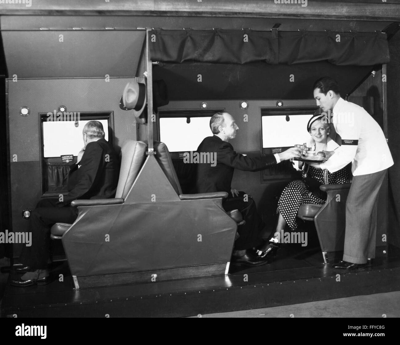 PASSENGER PLANE, c1934. /nInterior of an American Airlines Curtiss ...