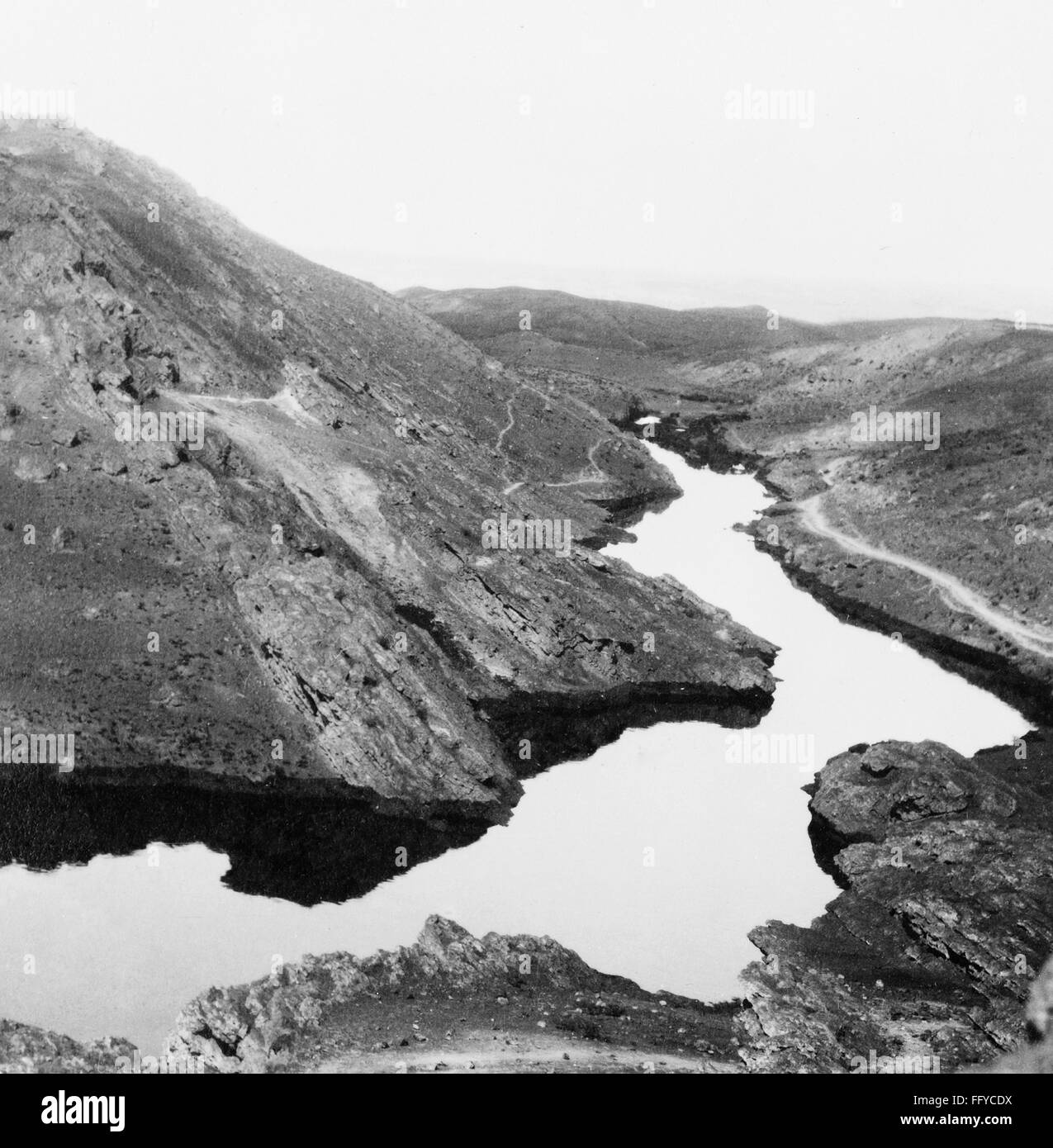 IRAQ: OIL RIVER, c1932. /nA river of crude oil flowing through the ...