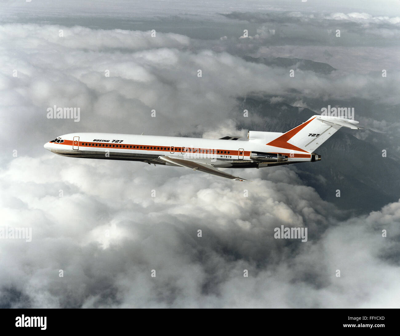 BOEING 727 AIRPLANE. /nA Boeing 727 passenger plane in flight ...