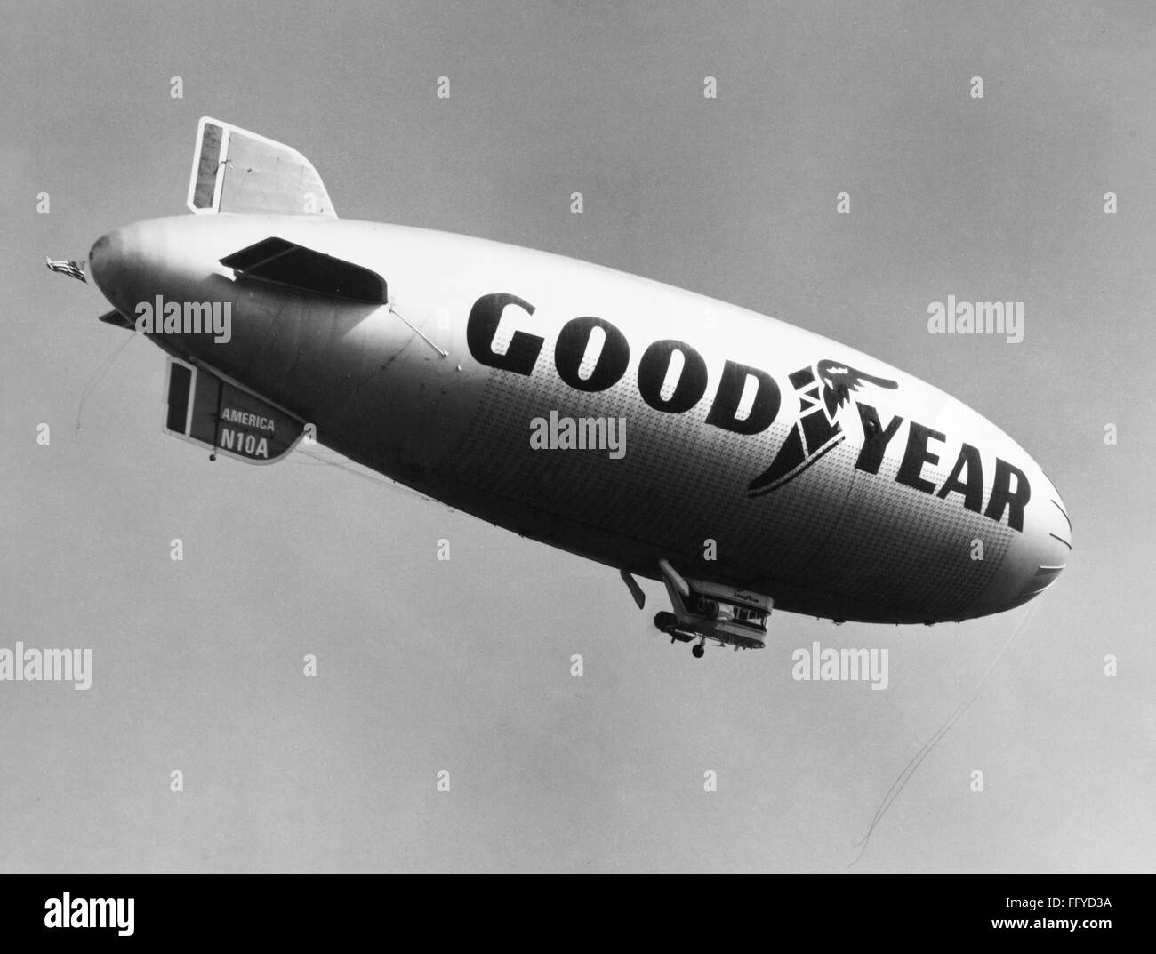 GOODYEAR AIRSHIP. /nThe Goodyear N10A airship 'America,' in flight ...
