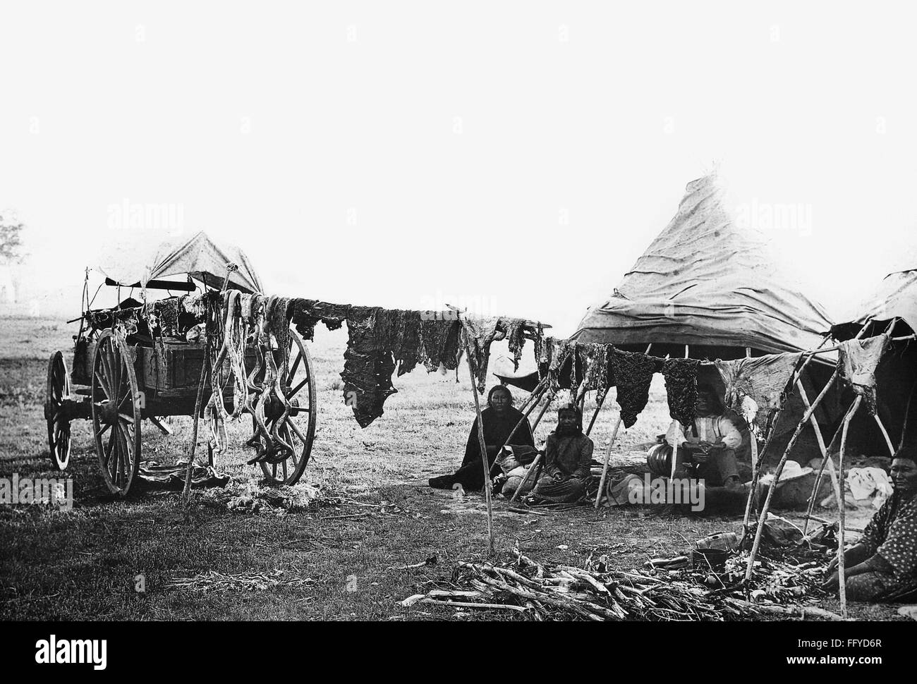 CHEYENNE CAMP. /nA Cheyenne family in the western United States, in a ...