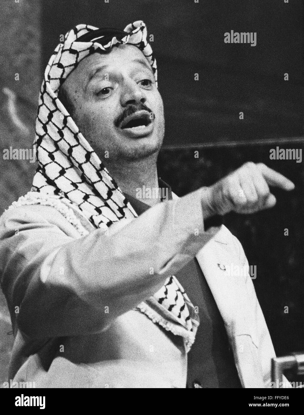 YASSER ARAFAT (1929-2004). /nPalestinian political leader. Addressing ...