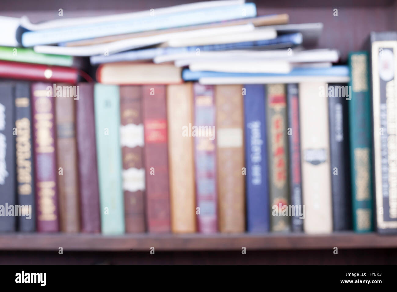 specially blured picture of book shelves Stock Photo - Alamy