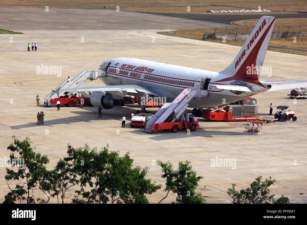 Air India aircraft on Aurangabad airport ; Maharashtra ; India Stock ...
