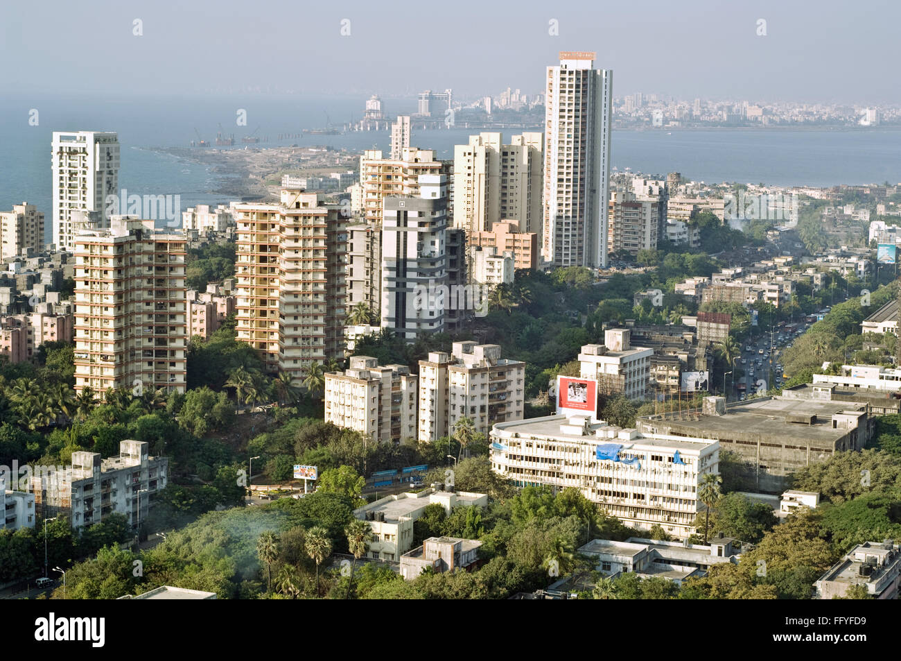 Aerial view of worli and bandra ; Bombay ; Mumbai ; Maharashtra ; India ...