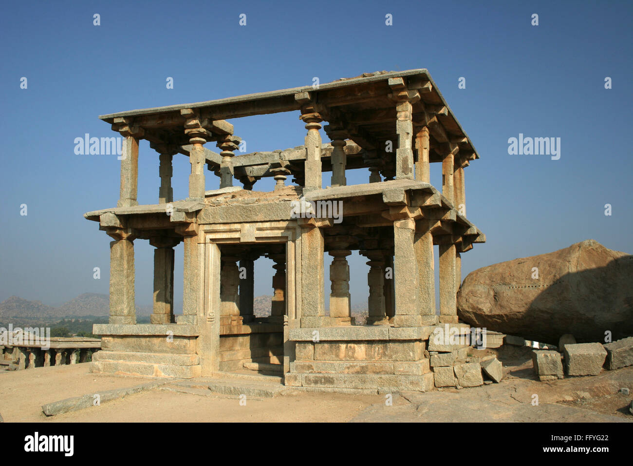 Old monument , Hampi Vijayanagar ruins , Karnataka , India Stock Photo ...