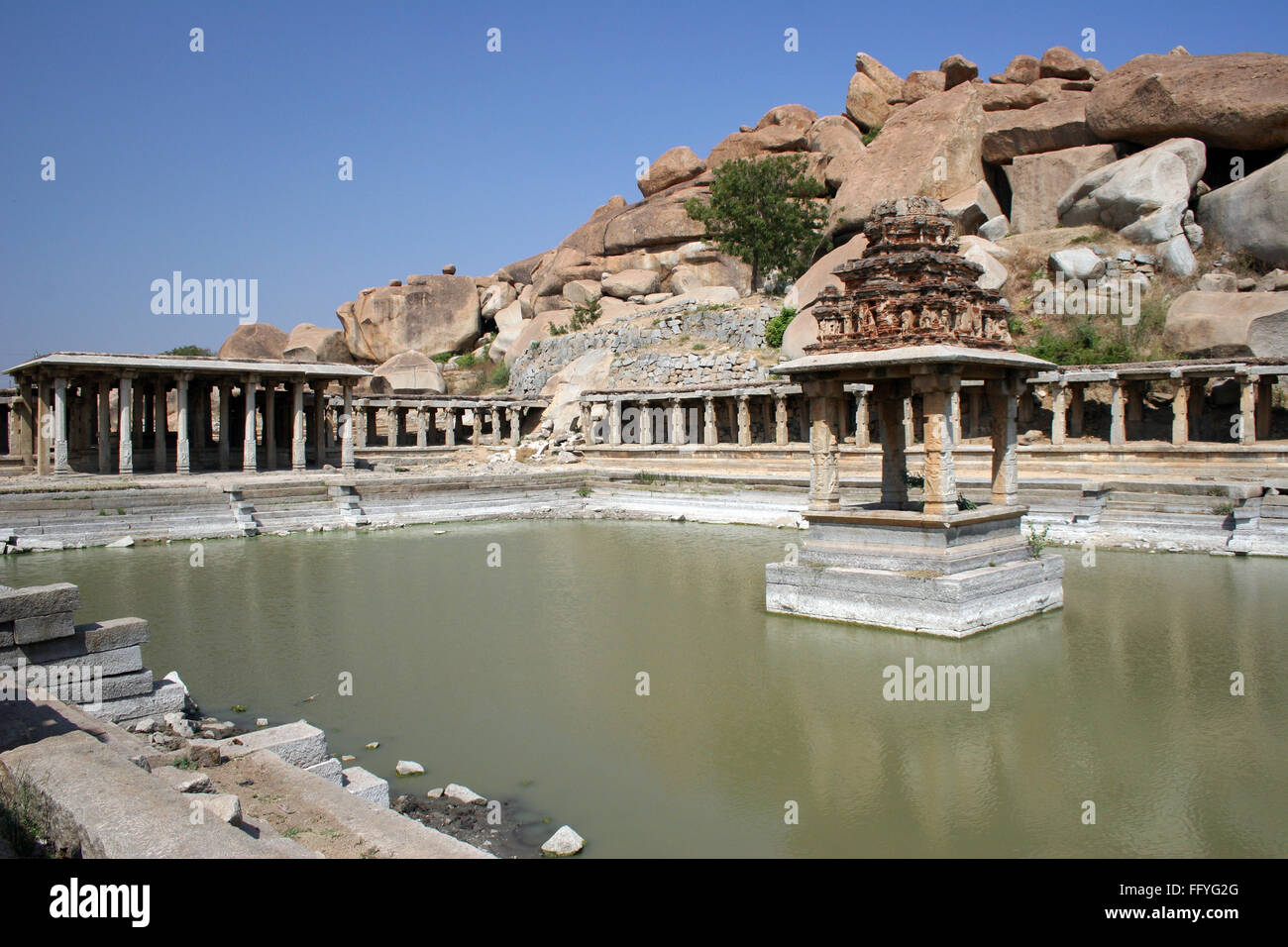 Pushkarni near Bal Krishna temple , Hampi Vijayanagar ruins , Karnataka ...