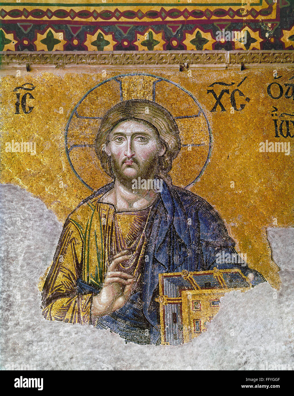 HAGIA SOPHIA: MOSAIC. /nDetail of Jesus Christ from the 13th century ...