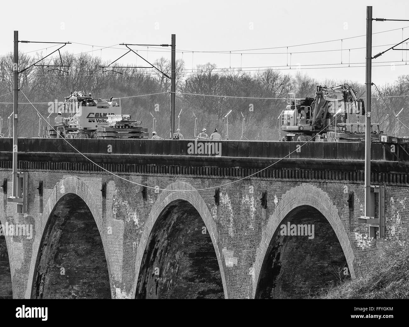 16th February 2017 Network Rail engineering works on Holmes Chapel ...