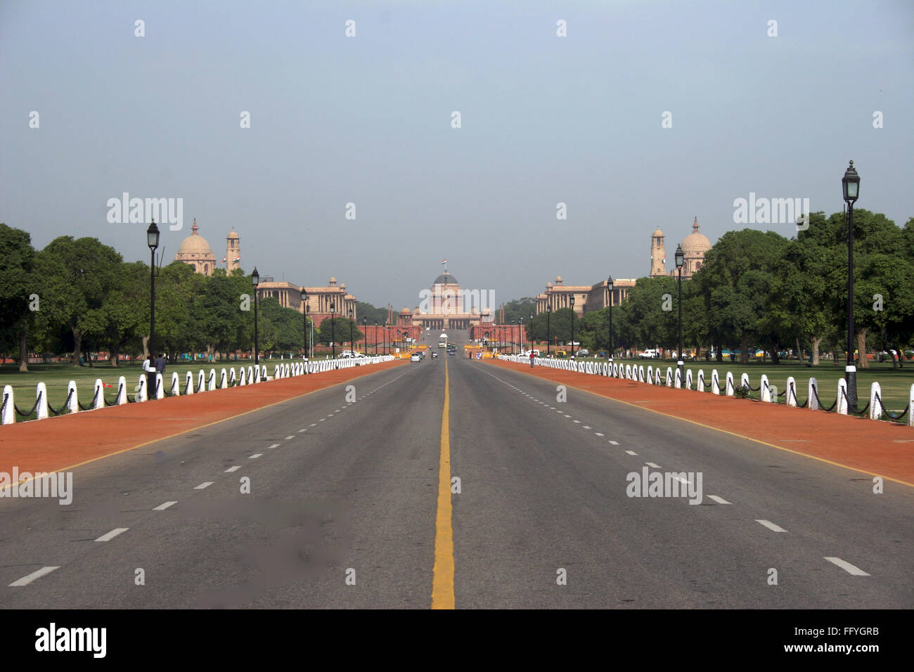 Rajpath road leading to Rashtrapati Bhavan , New Delhi , India Stock ...