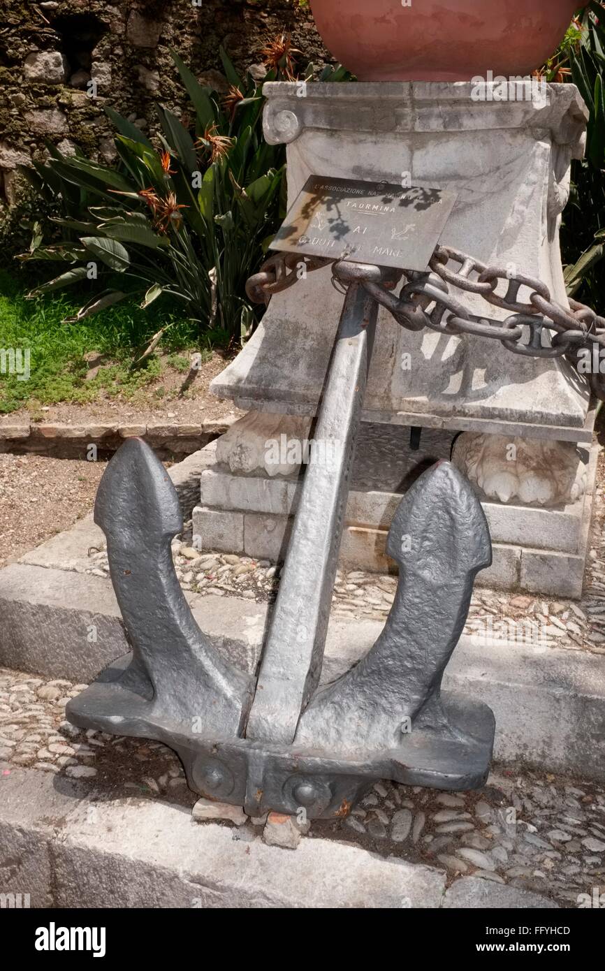 Ship anchor and chain in the much visited municipal gardens originally ...