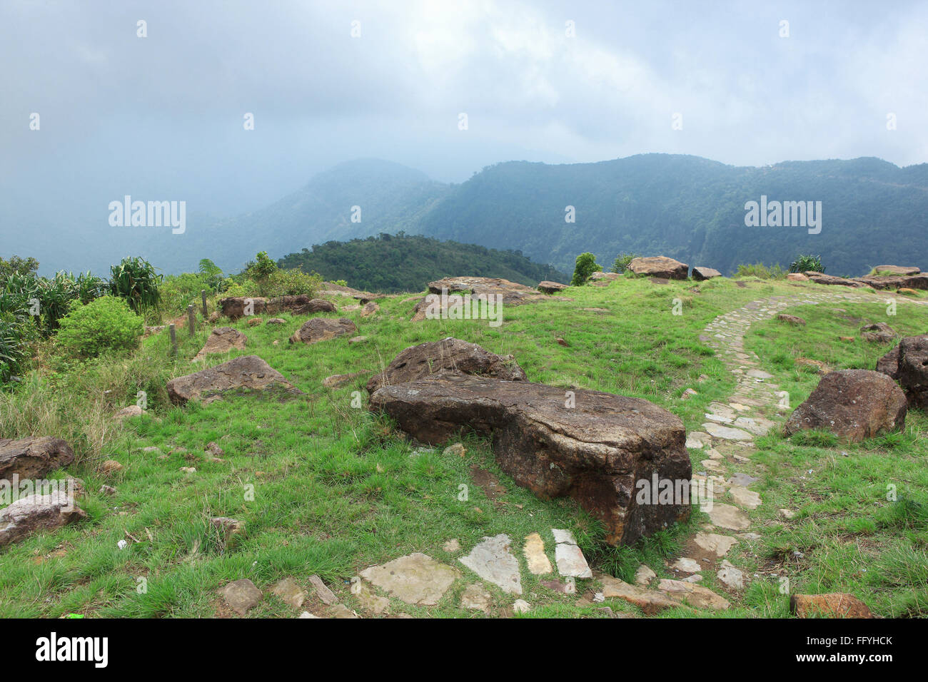 View of valley ; Cherrapunji ; Sohra ; Meghalaya ; India Stock Photo ...