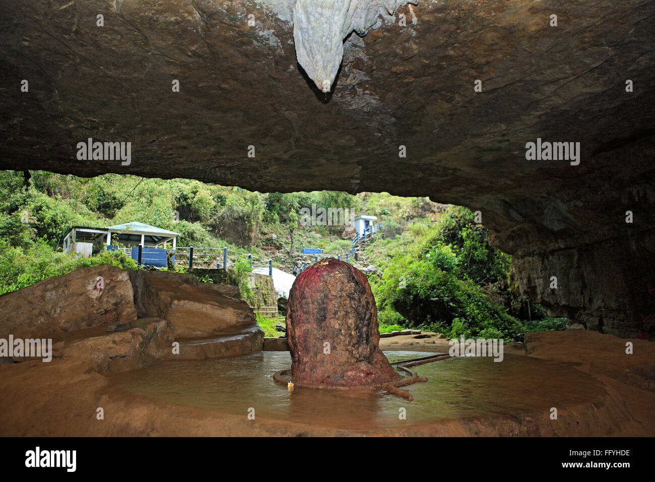 Mawsynram cave with shivaling stalagmite and stalactite ; Cherrapunji ...