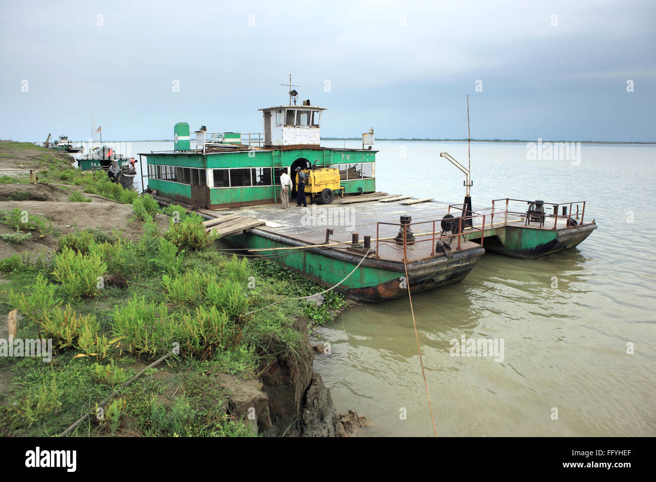 Ferry boat service at river brahmaputra from jorhat to majuli island ...