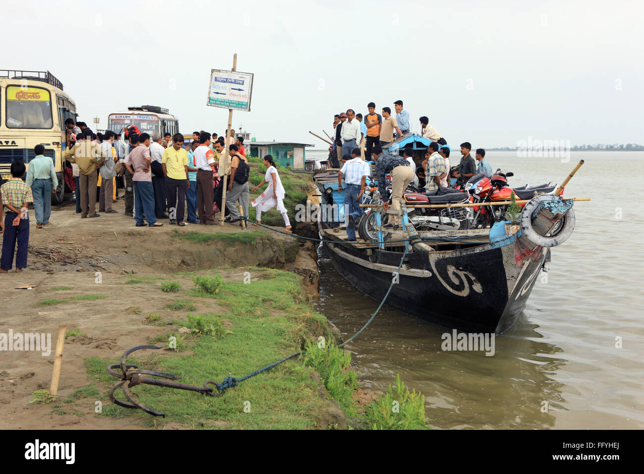 Ferry boat service at river brahmaputra from jorhat to majuli island ...