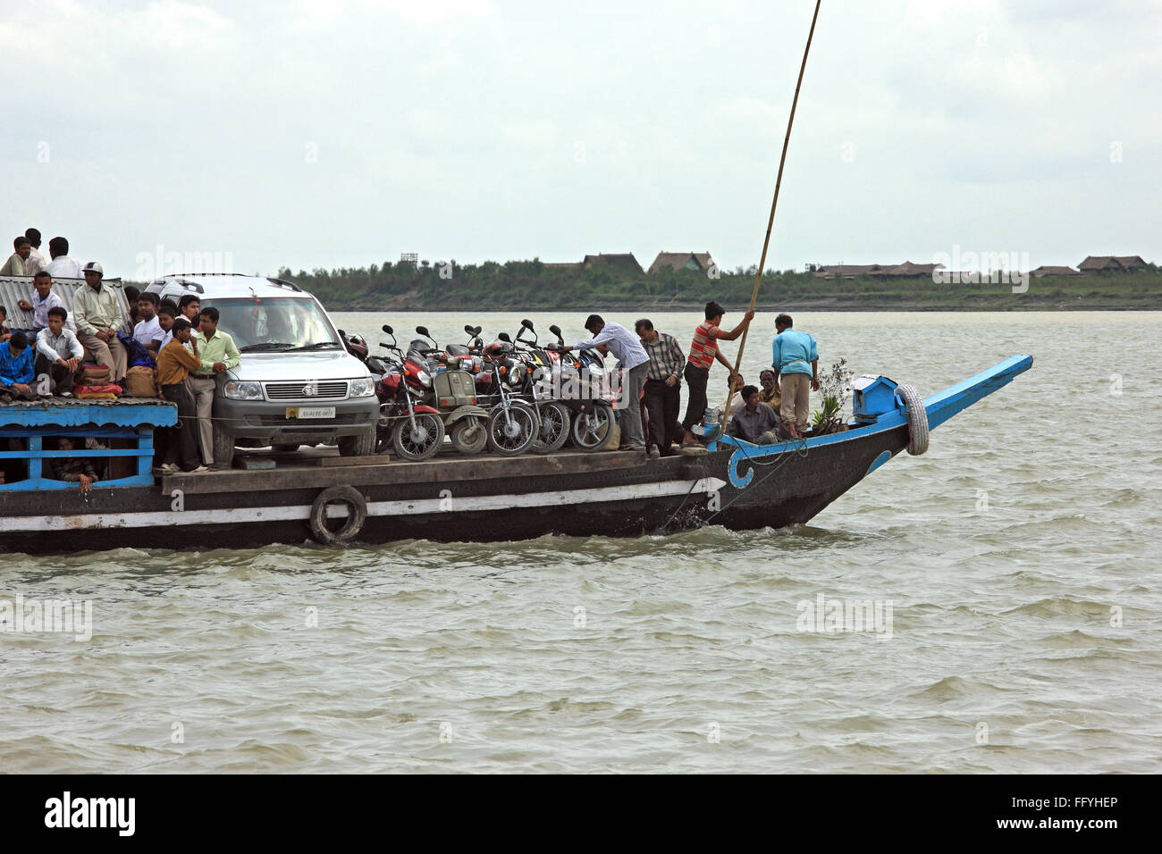 Ferry boat service at river brahmaputra from jorhat to majuli island ...