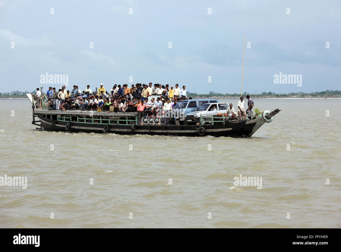 Ferry boat service at river brahmaputra from jorhat to majuli island ...