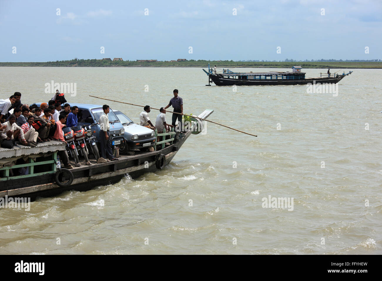 Ferry boat service at river brahmaputra from jorhat to majuli island ...