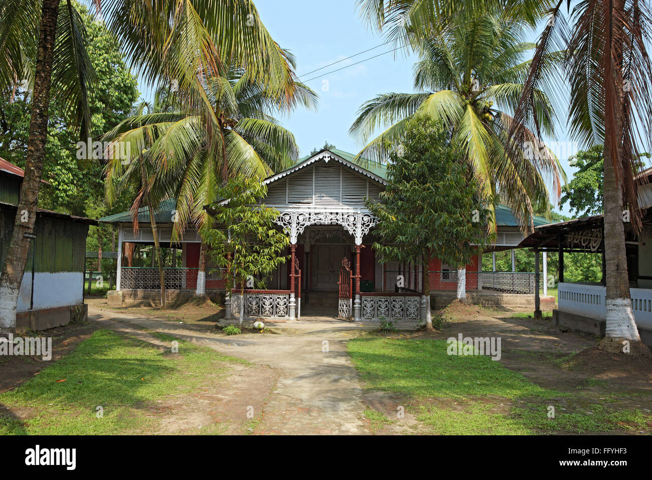 Vaishnavite hindu monastery or satra at kamalabari ; Majuli Island ; Assam ; India Stock Photo ...