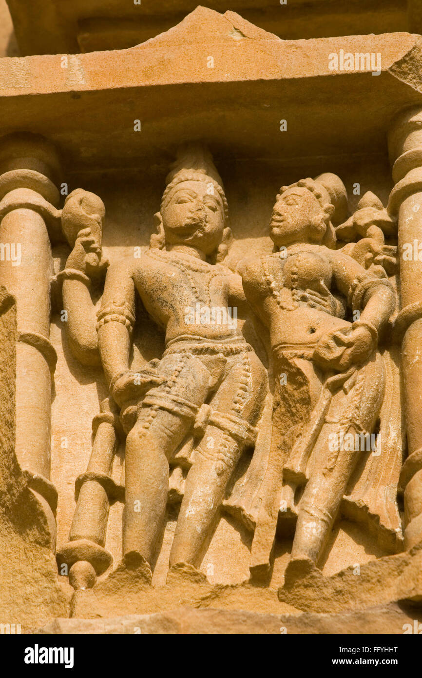 Statues at Adinatha temple at Khajuraho , Madhya Pradesh , India Stock ...