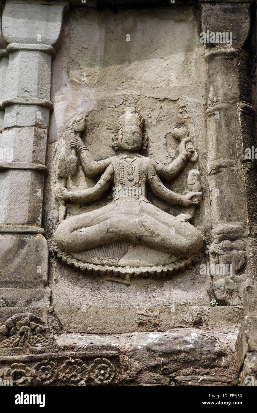 Old stone carving in shiva dole temple ; Sivsagar ; Assam ; India Stock ...