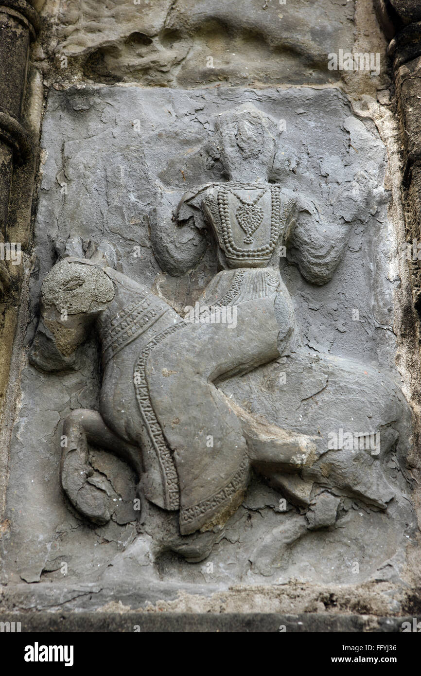 Old stone carving in shiva dole temple ; Sivsagar ; Assam ; India Stock ...