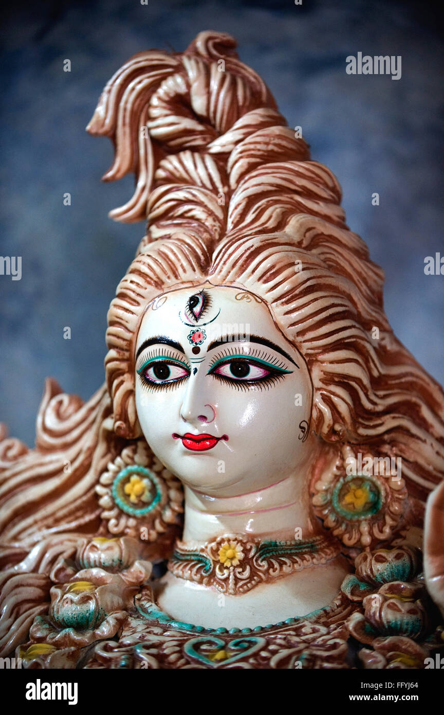 Goddess durga idol on durga puja festival ; Kumartuli ; Calcutta ...