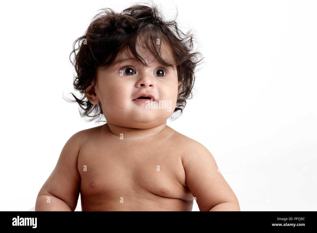Joyful bare chest baby girl MR#765 Stock Photo - Alamy
