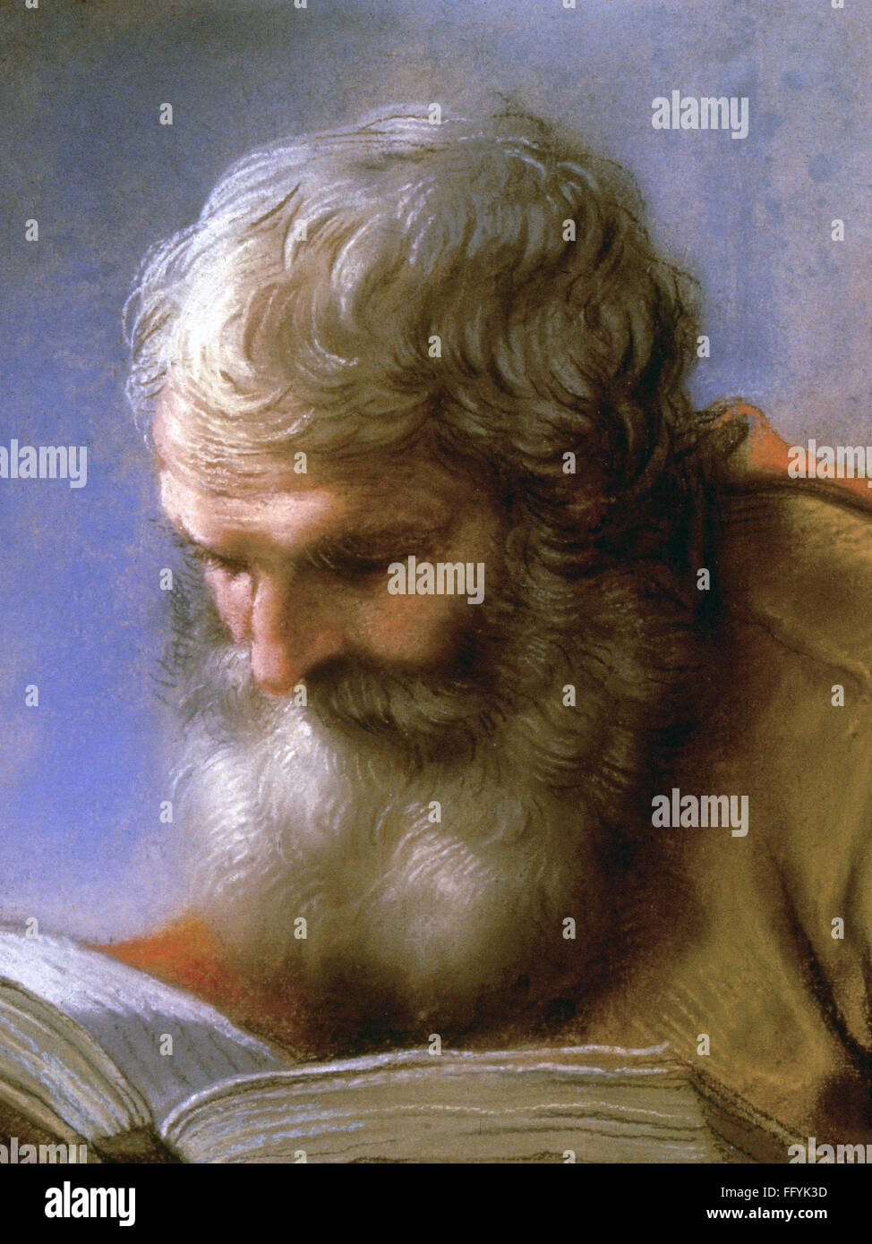 LUTI: APOSTLE READING. /n'The Head of An Apostle Reading.' Pastel on ...