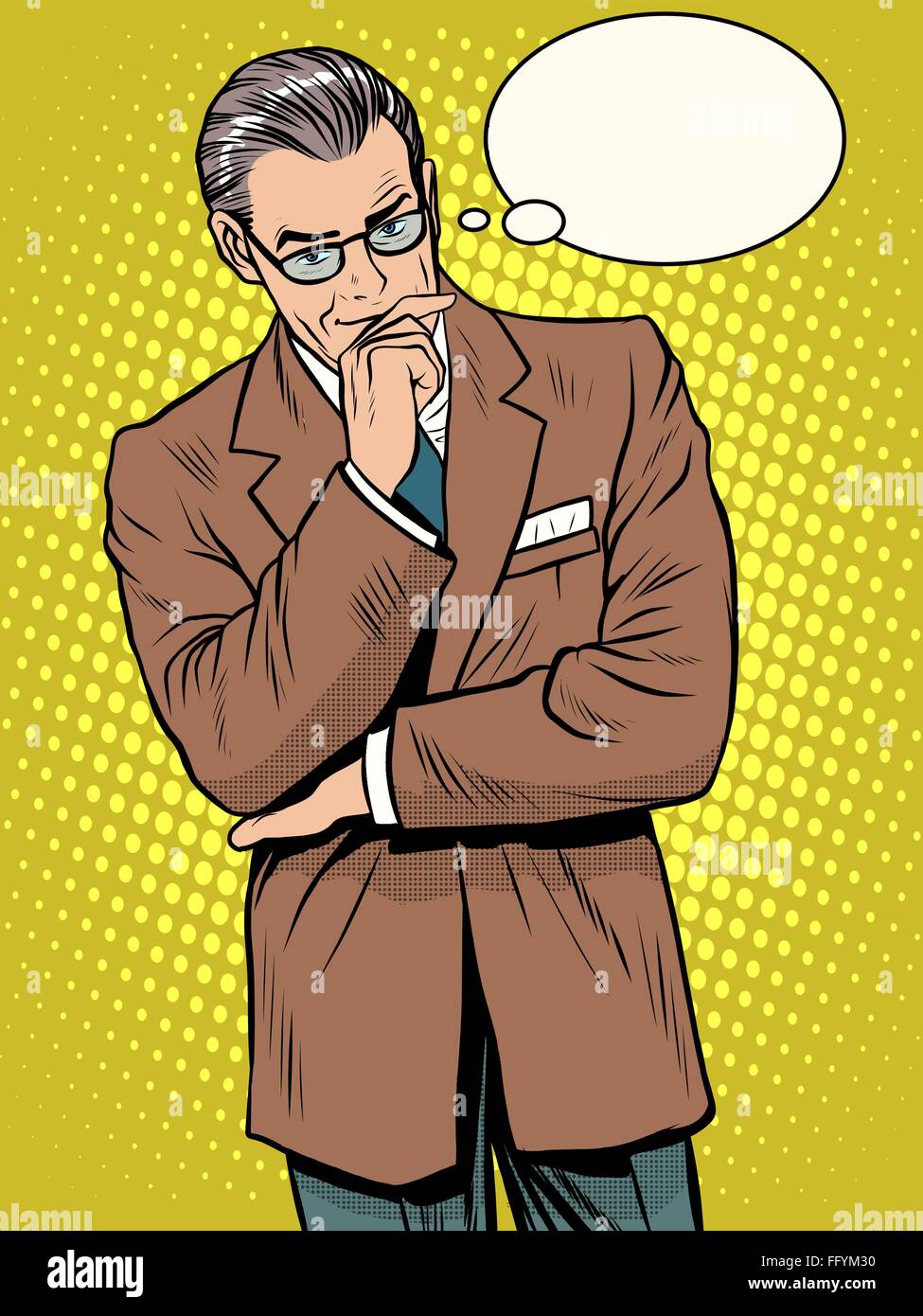 Experienced businessman thinks Stock Vector Image & Art - Alamy