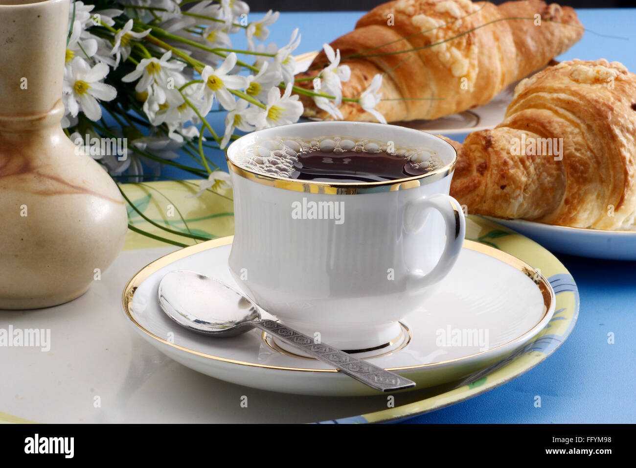 Tea with breakfast Stock Photo - Alamy