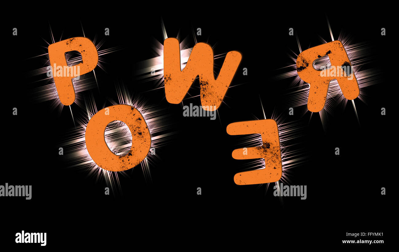 Orange title POWER on the black background. Stylish banner Stock Photo ...