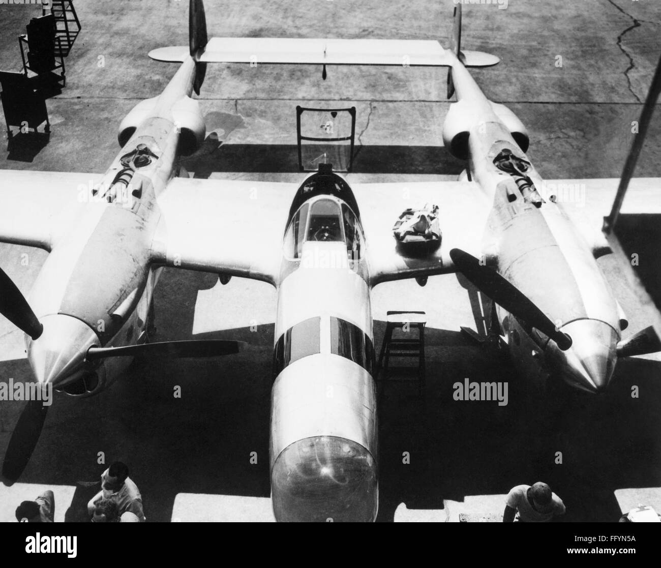 WORLD WAR II: P-38. /nA Lockheed P-38 Lightning fighter plane on the ...