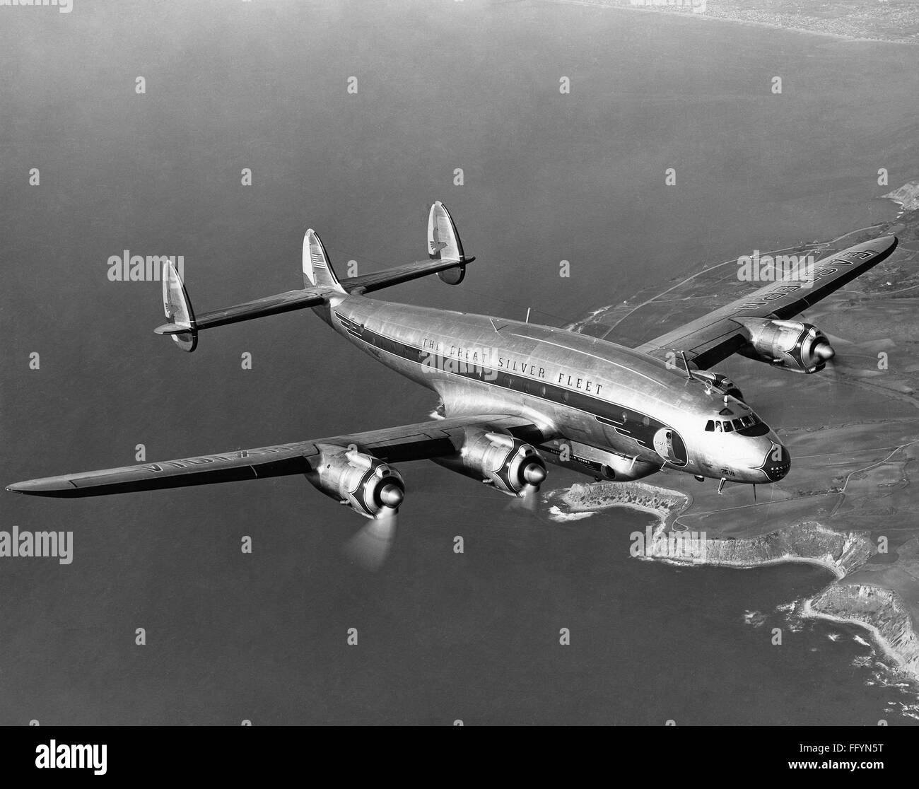 LOCKHEED CONSTELLATION. /nA Lockheed Constellation propeller airplane ...